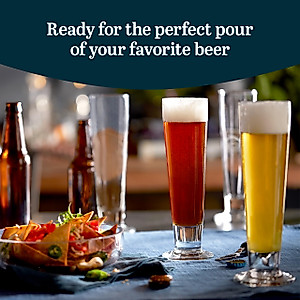 Libbey Stockholm Pilsner Beer Glasses, 14.5-ounce, Set of 4