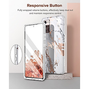 SURITCH Phone Case for Samsung Galaxy Note 20 Case, Front Cover with Built-in Screen Protector Full-Body Protection Shockproof TPU Bumper Protective Case for Man Women Cute, White Marble