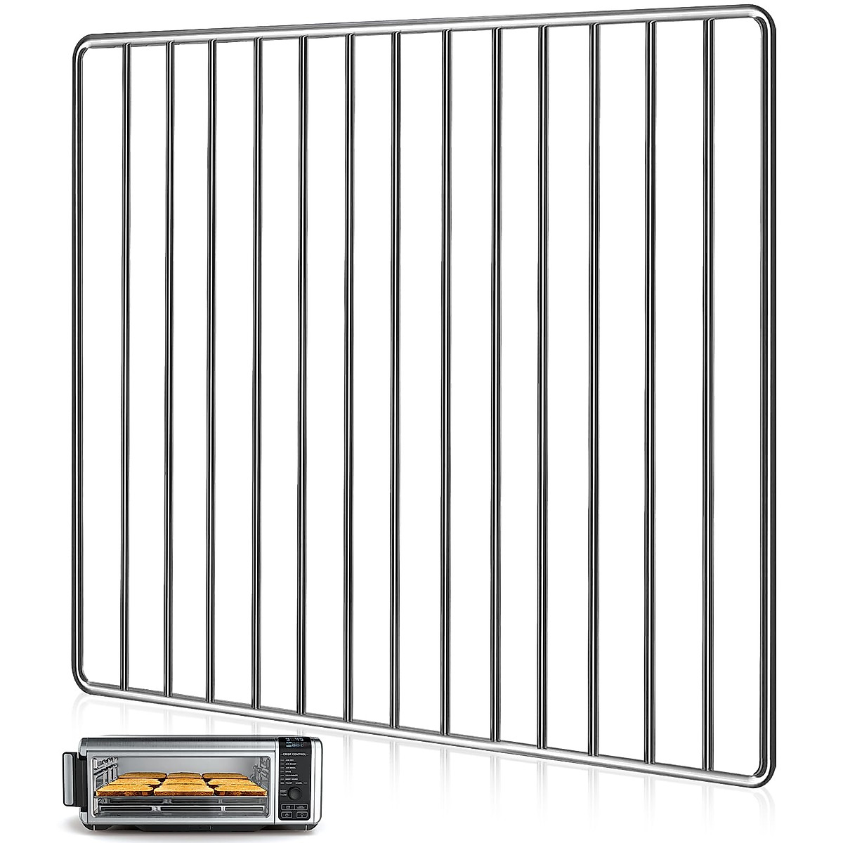 Air Fryer Rack for Ninja Foodi 10 in 1 SP100 SP101 Digital Air Fryer Countertop Oven, 13.4''*13.4'' Stainless Steel Air Fryer Accessories Roasting Steamer Grill Racks Baking Tray，Dishwasher safe