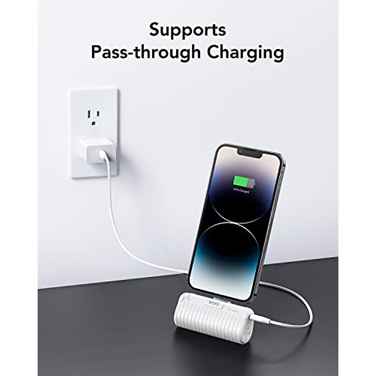 Small Portable Charger For iPhone,VRURC 5000mAh Power Bank Fast Charging,PD 20W Lipstick-sized Phone Charger Compatible With iPhone 14/14 Plus/Pro/Max/13/13 Pro/13 Pro Max/12/12 Pro/12 Pro Max/X-White