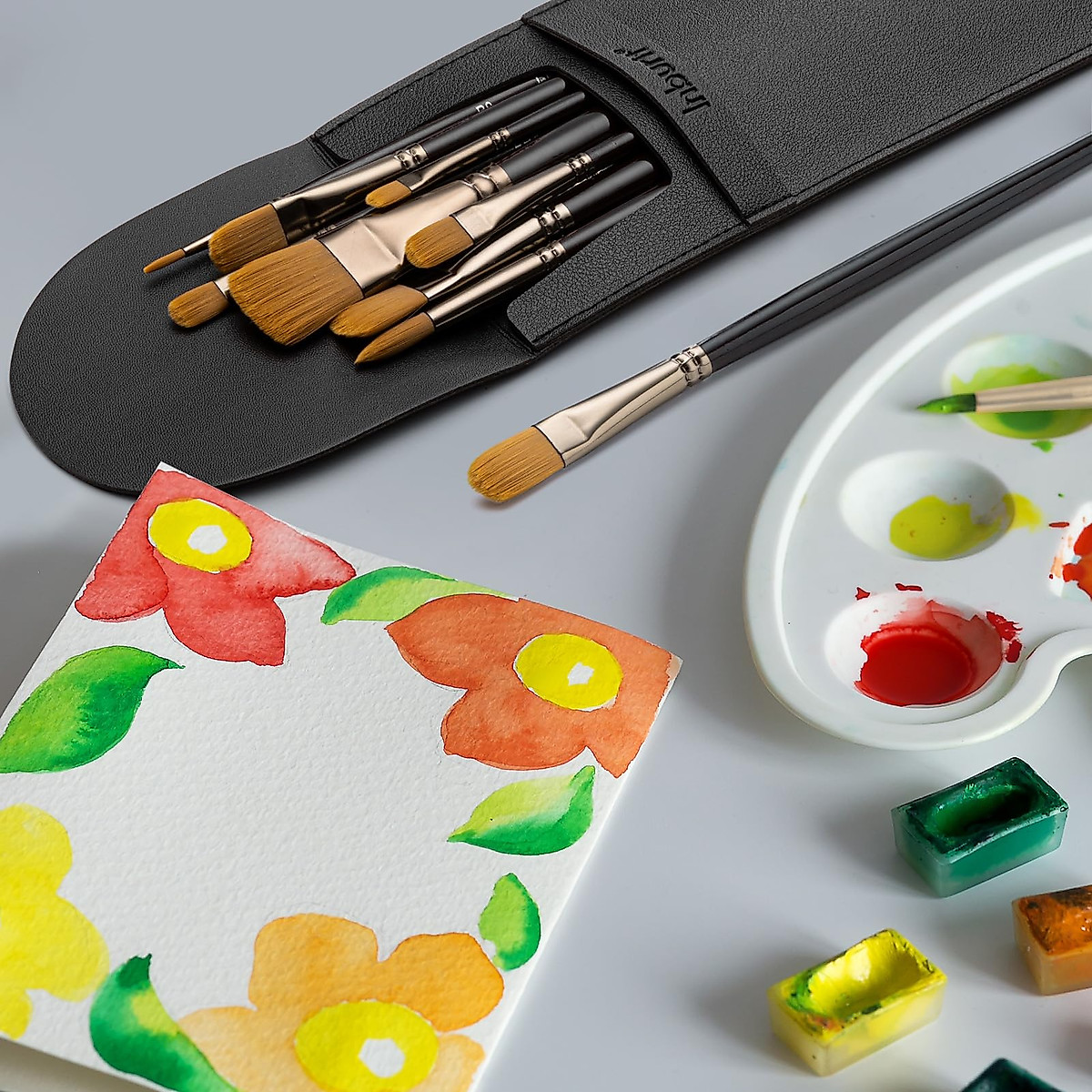 Artist Paint Brush Set of 10 for Acrylic, Watercolor, Gouache and Oil Painting, Professional Art Paint Brushes Kit for Canvas, Body Painting, Model, Rock, Craft and More