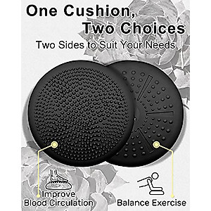 Tumaz Wobble Cushion - Wiggle Seat to Improve Sitting Posture & Stay Focused for Sensory Kids, Balance Disc to Relief Back Pain & Core Strength & Flexible Seating [Extra Thick, Pump Included]