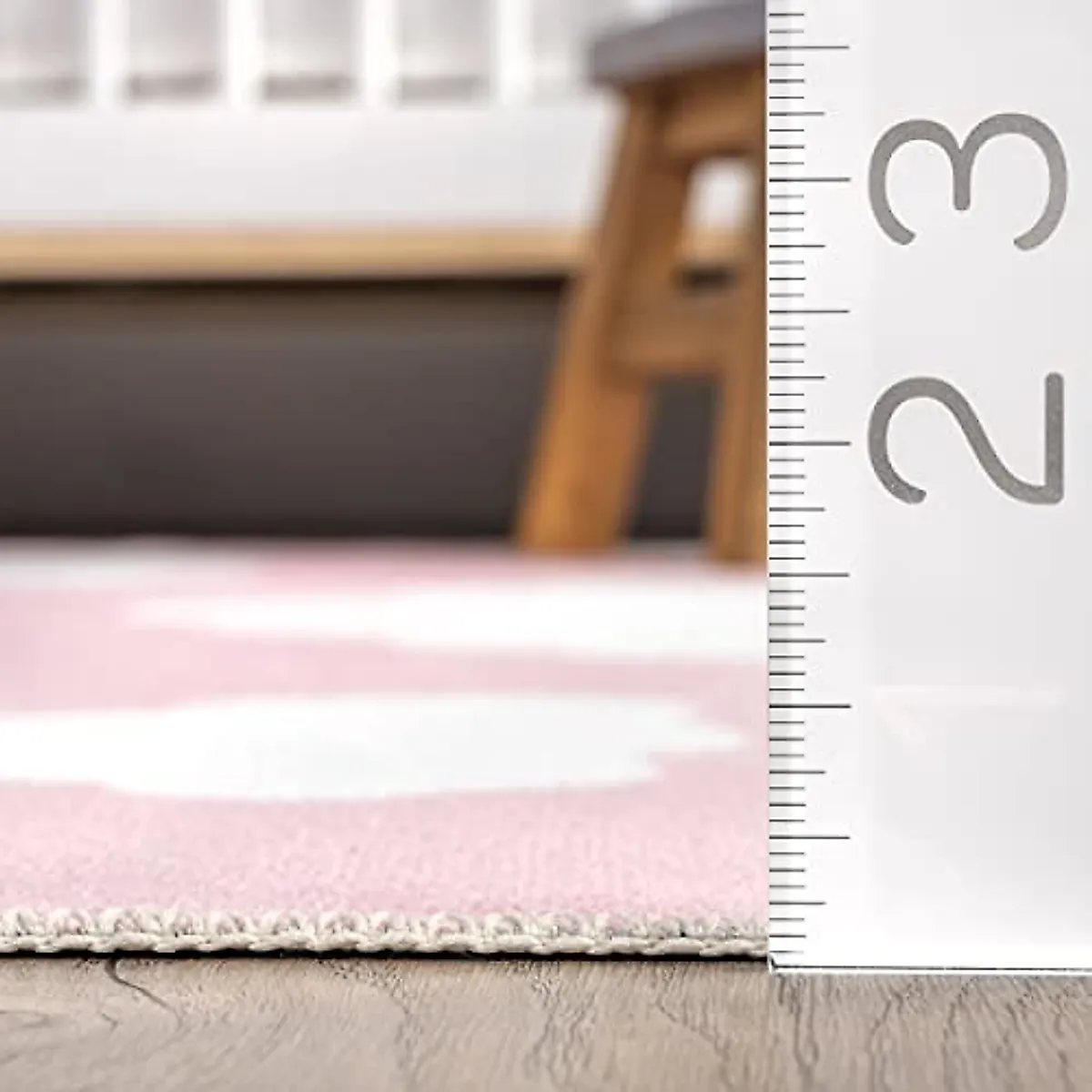 nuLOOM Lilia Machine Washable Kids Cloud Area Rug, 5' x 8', Pink