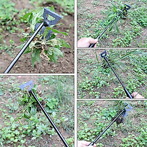 SIXCAR Weeding Tools,Portable Garden Weeder Tool,2024 New Manganese Steel Weed Puller,for Hand Weeder for Vegetable Gardening Backyard Farm Planting & Uprooting Weeding Tool (Black 5-Tooth)