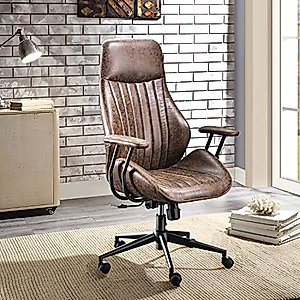 XIZZI Ergonomic Chair, Modern Computer Desk Chair,High Back Suede Leather Office Chair with Lumbar Support for Executive or Home Office (Brownness)