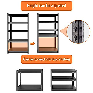 Leariso Garage Shelving Unit, 72" H Garage Storage Shelves Adjustable Heavy Duty Shelving, Metal Shelving Shelves for Storage Racks Warehouse Basement Kitchen, 5-Tier,35.4" W x 15.7" D x 72" H