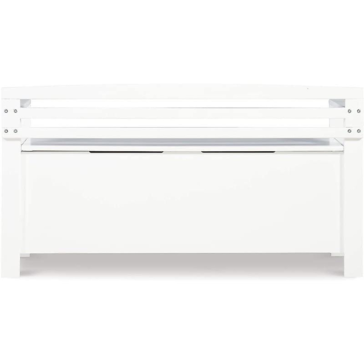 Pemberly Row Entryway Storage Bench in White with Flip-top Lid