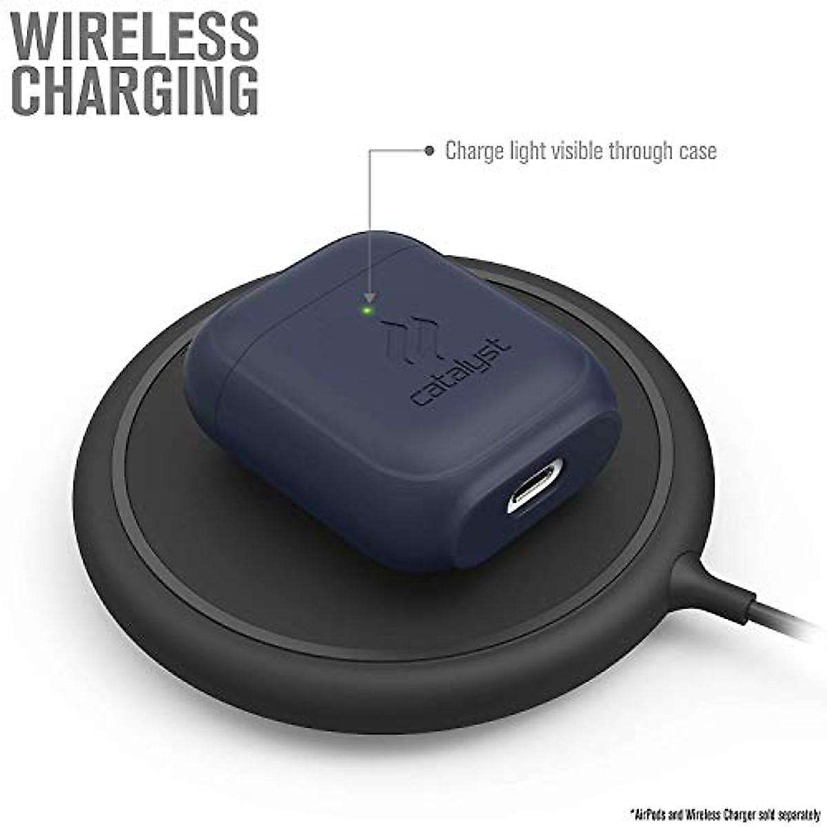 Catalyst Standing Case for AirPods 1 & 2 Premium Silicone AirPods Case, Charging Light Visible, Extra Grippy High Gloss Surface Finish