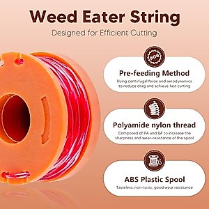 PETOX WA0010 Trimmer Line Spools Replacement for Worx Weed Eater, 0.065 inch Autofeed Trimmer Line String Refills Compatible with Worx Cordless String Trimmers (9 Line Spools+2 Cap)