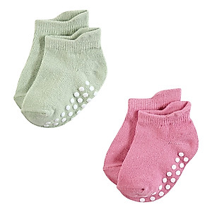 Hudson Baby Unisex Baby Non-Skid No-Show Socks, Multi Girl, 12-24 Months