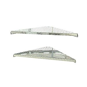 c2M 17” Heavy Duty Floating Corner Shelf, Set of 2 | Easy to Install + Heavy Duty Aluminum Diamond Plate Design with 50 Pound Weight Limit | 2-Sided Mounting Option + Made in The USA