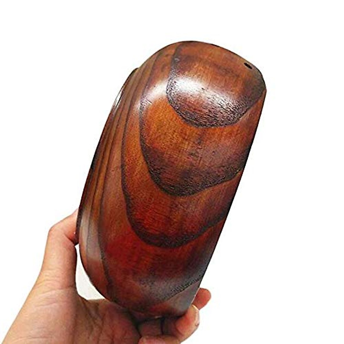 LNKA Wooden Yarn Bowl for Knitting Crocheting in Velvet Bag – Handcrafted 7x3 inch Skein Holder to Keep Yarn Clean Wiht 12 Wooden Crochet Hooks (Size L:8.7"X3")
