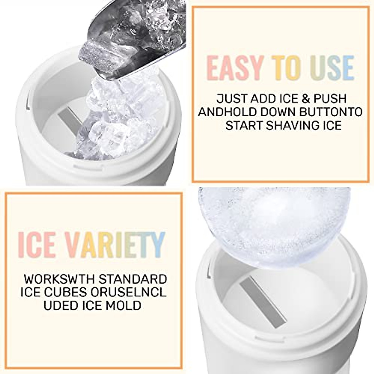 FILTA Shaved Ice Machines and Snow Cone Machine-Portable Ice Crusher and Shaved Ice Machine with Ice Cube Trays-BPA Free