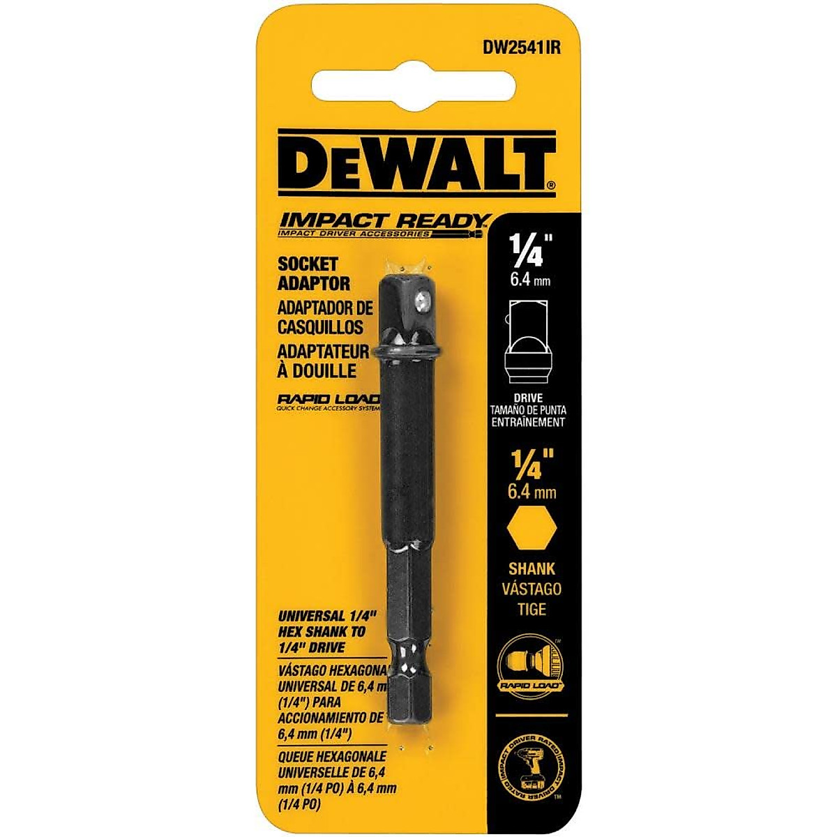 DeWalt DW2541IR 1/4-Inch Hex To 1/4-Inch Square Impact Ready Socket Adaptors