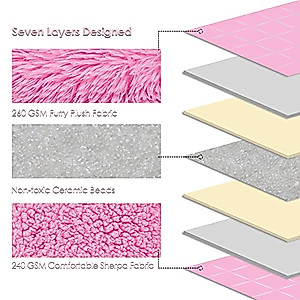 CYMULA Sherpa Weighted Blanket for Adults 15 lbs, Faux Fur Weighted Blanket, Shaggy Furry Weighted Blanket, Plush Weighted Throw Blanket for Twin Size Bed, Warm Winter Gift, 48x72 inches, Pink