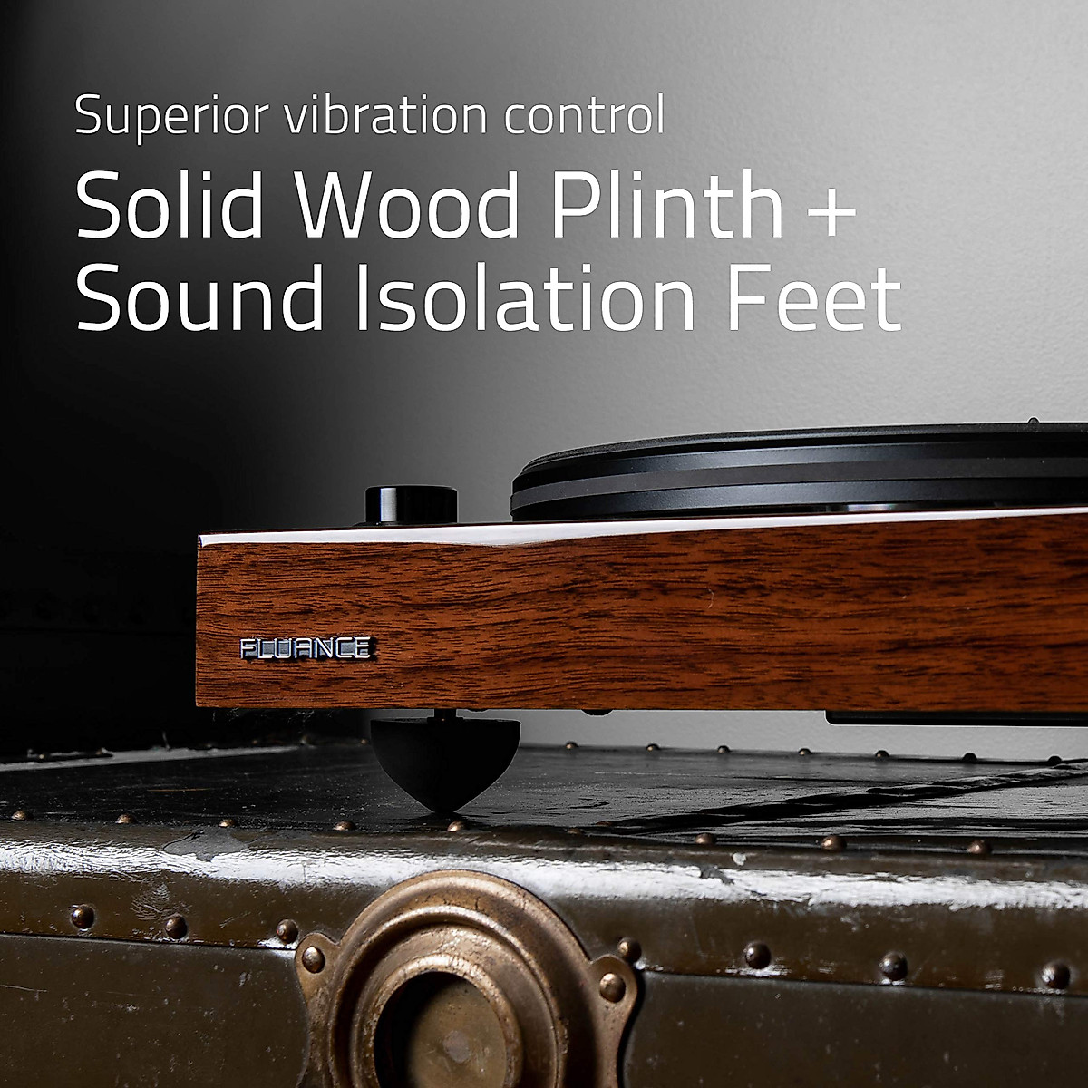 Fluance RT84 Reference High Fidelity Vinyl Turntable Record Player with Ortofon 2M Blue Cartridge, Speed Control Motor, High Mass MDF Wood Plinth, Vibration Isolation Feet - Walnut