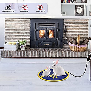 PUPPY LOVE Pet Heating Pad, Waterproof Dog Heating Pad Mat for Cat with 5 Level Timer and Temperature, Pet Heated Warming Pad with Durable Anti-Bite Tube Indoor for Dog Cat (12" Round)