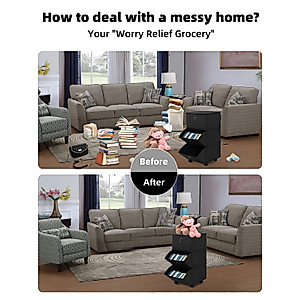 Foldable 3 Drawer Storage, Portable Fabric Storage Dresser with Wheels, 3 Drawer Organizer Easy Assembly, Space-saving Stylish Drawer Dresser for Bedroom, Closet, Entryway, Garage, Nursery, Office