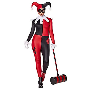 Spirit Halloween DC Villains Adult Harley Quinn Catsuit Costume - M | Officially Licensed | Batman Costume | Harley Quinn Cosplay | Couples Costumes