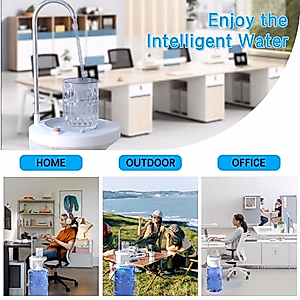 White Drinking Water Dispenser Pump, Automatic Electric Drinking Water Bottle Pump for 1-5 Gallon Water Jugs, USB Rechargeable with The Switch Control, Portable for Home, Kitchen, Office, Camping