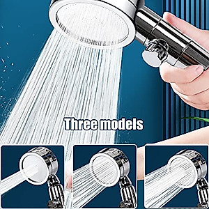 High Pressure Shower Head,360° Rotating Shower Head Holder 3 Settings with ON/OFF Switch,Drill-Free base,3 shower filters with 78" Stainless Hose shower head with handheld