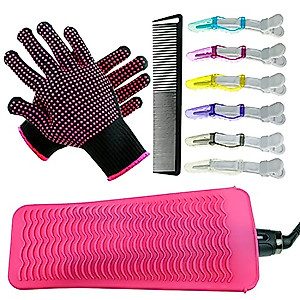 Heat Resistant Gloves for Hair Styling Curling Iron Glove Heat Resistant Gloves Heat Resistant Mat Curling Wand