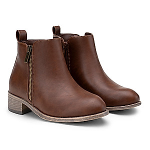 Jeossy Women's Ankle Boots, Classic Low Heeled Short Booties, 905 - Whisky, Size 8.5 US - Casual Comfortable Boots (DJY905 Whisky 08.5)