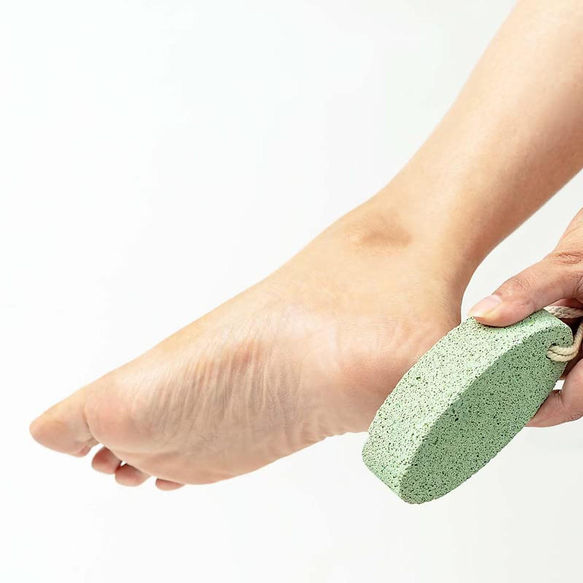 Nat Habit - Back To Natural Secrets Everyday Original Pumice Stone For Feet Care, Ergonomically Designed| Exfoliates Dead Skin, Softens Feet & Ankles (Single Pack) (Pack Of 1) Green Grey