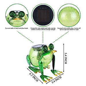 MUMTOP Solar Lanterns Outdoor Waterproof, LED Solar Lights Frog Lamp Decorative Tabletop Lanterns for Patio Garden Yard Table Decor or Gift