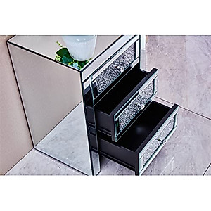 HIGOH Bedside Table Drawer Mirror Bedside Table Bedroom Cabinet Bedside Table Suitable for Bedroom Furniture