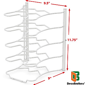 Deco Brothers Pan Organizer Rack for Kitchen Cabinet and Counter, White