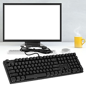 Byged USB Backlight Keyboards, 108 Keys RGB Backlit Keyboard Mechanical Computer Keyboard PC Gaming Keyboards with Stable Data Transmission, for Win System(Black Shaft)