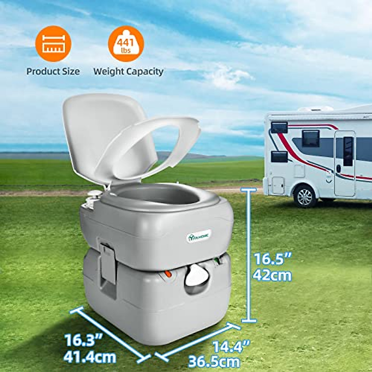 YITAHOME Portable Toilet - 5.8 Gallon Travel RV Potty
