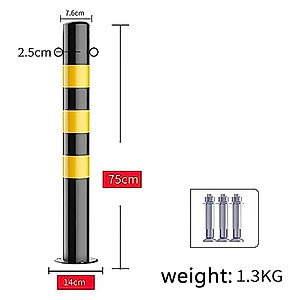 RONGQI Driveway Bollards, Bollard's Locking Arm Features Reflective Tape, Car Park Driveway Guard Saver, Easy Installation Private Car Parking Space Lock