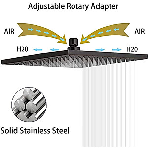 Oil Rubbed Bronze Shower Faucet GGStudy Single Function Shower Trim Kit with Rough-in Valve Shower Set Bath Rainfall Shower Faucet System 8inch Square Stainless Steel Metal Shower Head