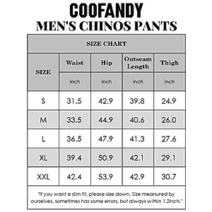 COOFANDY Slacks for Men Khaki Chino Pants Relaxed Fit Flat Front Long Trousers, Light Khaki, XL