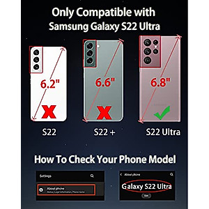 Jusy Samsung Galaxy S22 Ultra 5G Case - 6D Plating Astronaut Stand, Camera Protector, Shockproof Bumper, Love Heart Theme, Elegant Design for Girls & Women - Black