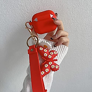 YQG Compatible with Airpods 3rd Gen 2021 Case Cover, Cute 3D Butterfly Fashion Cartoon Liquid Silicone Kids Teens Cases with Fun Cool Keychain for Apple Airpods 3rd Generation Charging Case (Purple)