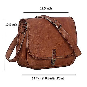 Komal's Passion Leather KPL Leather Purse Women Shoulder Bag Crossbody Satchel Ladies Tote Travel Purse (14 Inch)