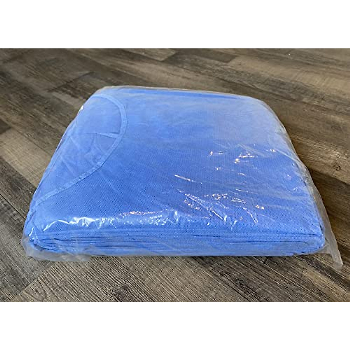 200-Pack Level 2 Disposable Isolation Gown Baluster Fully Closed Double Tie Neck and Waist, SMS 35g, Knitted Cuffs, Fluid Resistant, Blue, Unisex