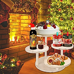 5 Tier Round Cupcake Tower Stand for 60 Cupcakes, Wooden Cake Stands with Tiered Tray Decor,Farmhouse Tiered Tray Decor,Cupcake Display for Birthday Graduation Baby Shower Tea Party