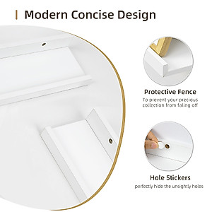 Acovy Picture Ledge Shelf, Wood Floating Shelves Set of 4, 24 inch Picture Ledge Shelves, Photo Ledge Nursery Book Shelves Wall Mounted for Living Room Kids' Room Bedroom, Color White