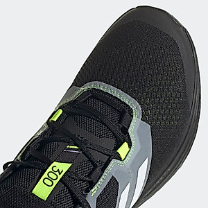 adidas Men's Terrex Two Flow Trail Running Shoe, Core Black/Crystal White/Solar Yellow, 8.5
