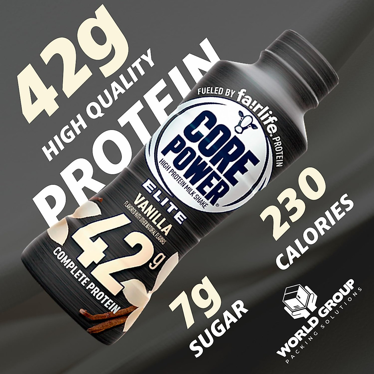 Core Power Elite High Protein Milk Shake 42g (Pack of 12) 3 Flavor Variety - Chocolate, Vanilla and Strawberry 14 Fl Oz by World Group Packing Solutions