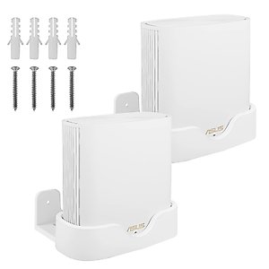 HOLACA Wall Mount Holder for ASUS ZenWiFi Whole-Home Dual-Band Mesh WiFi 6 System XD6 (AX5400), Simple and Sturdy Wall Mount Holder Stand Bracket (White 2pack)