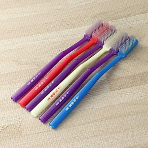 12pcs Adult Manual Toothbrush Hard Tooth Clean Brush Pocket Toothbrush for Teeth Stain Clean(Random Color)