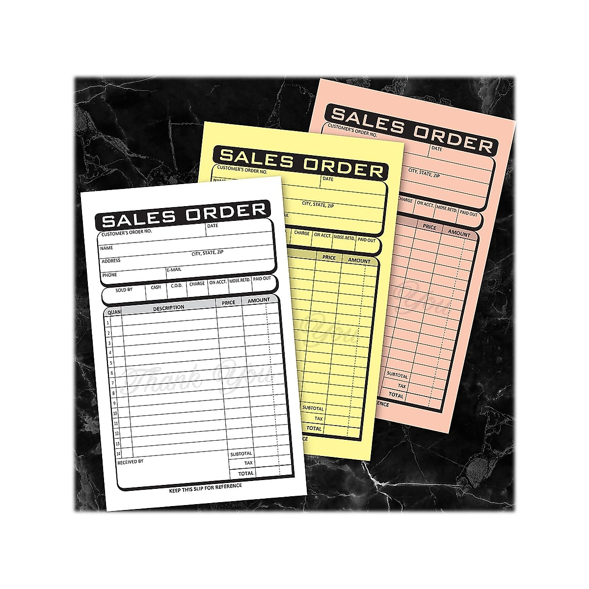 Cosco® Sales Order Form Book with Slip, Business, 4 1/4" x 7 1/4", 3-Part Carbonless, 50 Sets (074018)