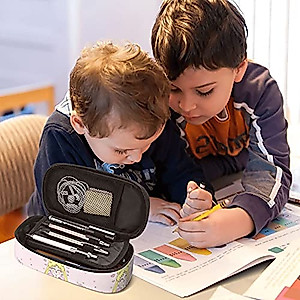 Pink women cute Anime large zipper pencil case bag Big Capacity Pen Box Organizer Adult Stationery Pencil Pouch Office Supplies