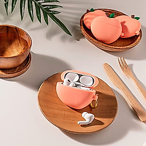 elago Compatible with AirPods Pro 2 Case, Peach 3D Design Case Compatible with AirPods Pro 2nd Generation, Keychain Included