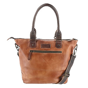 Bed|Stu Women’s Big Fork Shoulder Leather Bag (Tan Rustic)